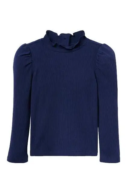 Janie And Jack Ribbed Turtleneck Top - Blue