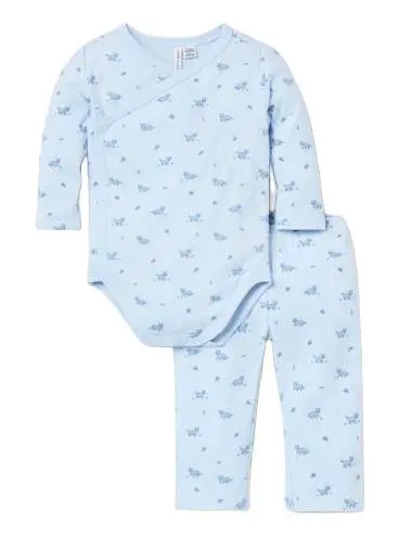 Janie And Jack Baby Fox Wrap Matching Set - Blue