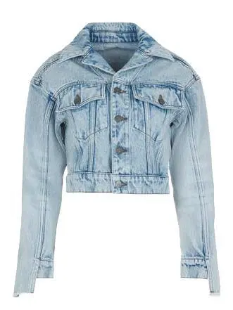 UNTOURAGE THE LABEL Cropped Denim Jacket - Denim Blue