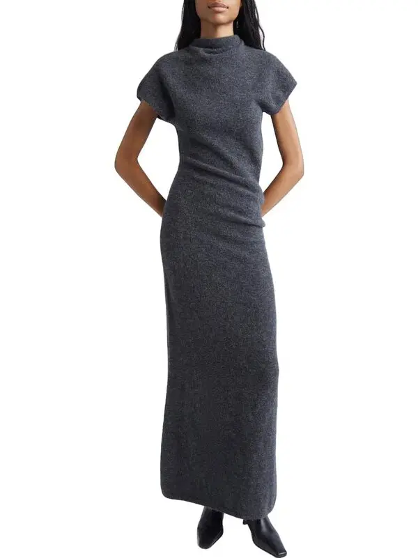 Proenza Schouler Abie Boiled Knit Sweater Dress - Dark Grey