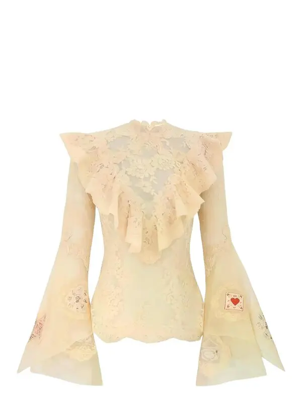 Zimmermann Ruffled Lace Shirt - Neutrals