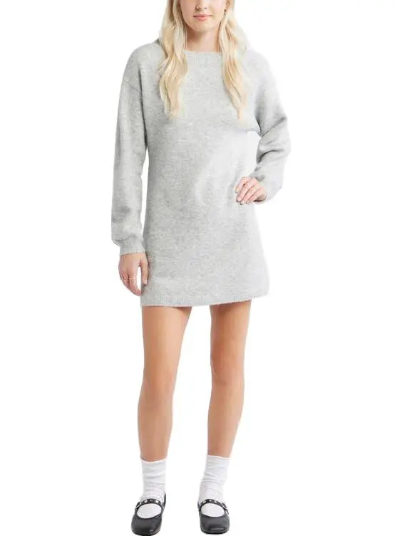 Bp. Sweater Knit Minidress - Grey Soft Heather