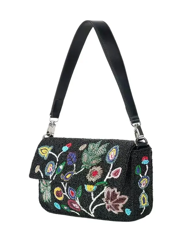 Staud Timmy Beaded Shoulder Bag - Black