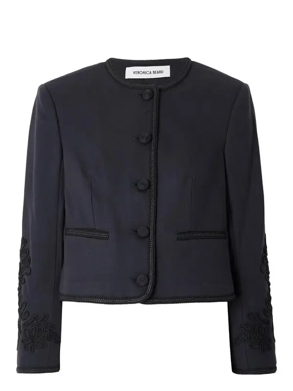 Veronica Beard Latrell Embroidered Jacket - Blue