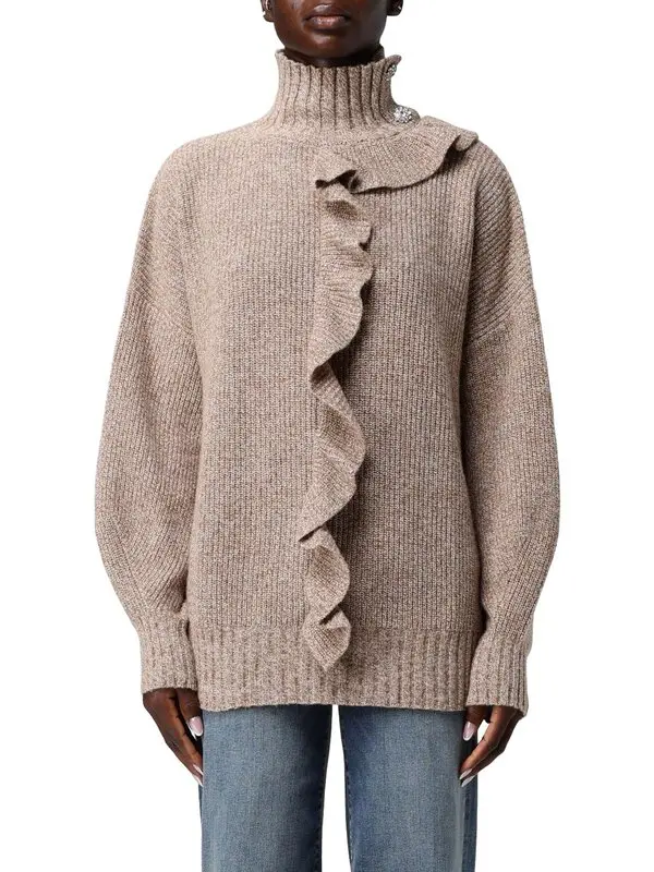 Liu Jo Ruffle Detailed Sweater - Beige
