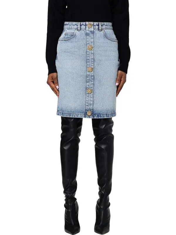 Balmain Denim Skirt - Blue