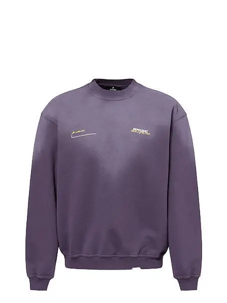 REPRESENT Relaxed-fit Cotton-jersey Sweatshirt - Plum