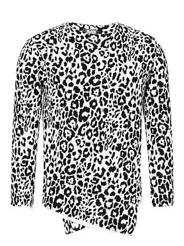Comme Des Garçons Animal-print Asymmetric Knitted Jumper - White/black