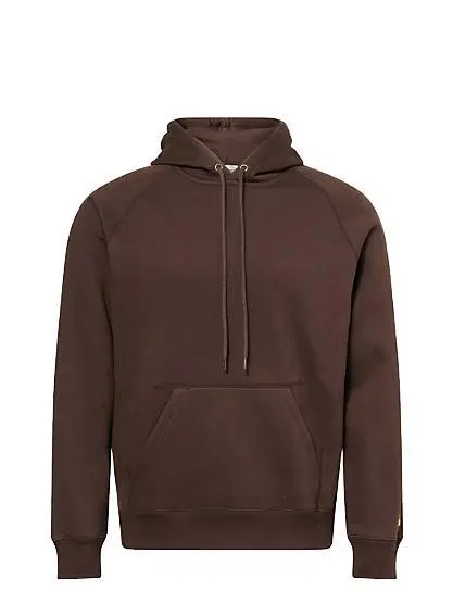 Carhartt Work In Progress Relaxed-fit Cotton-blend Hoodie - Tobacco / Gold