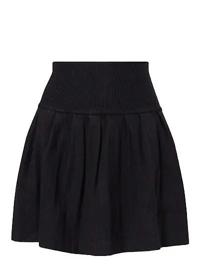 AMY LYNN Knitted Flared Mini Skirt - Black