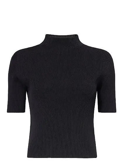 CFCL Portrait Short-sleeves Knitted Top - Black