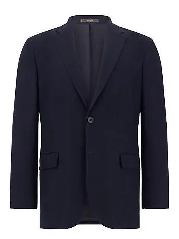 Boggi Milano Herringbone Single-breasted Stretch-wool Jacket - Navy Blue