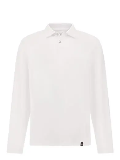 Boggi Milano Pima Long-sleeve Cotton Polo Shirt - White