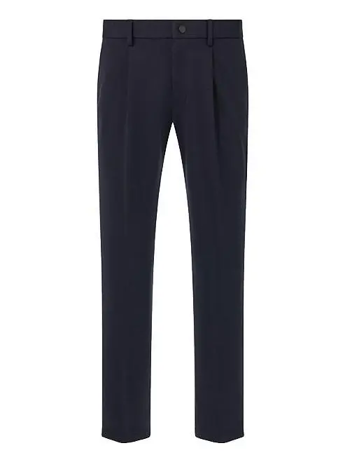 Boggi Milano B-tech Technical Pleated Trousers - Navy Blue