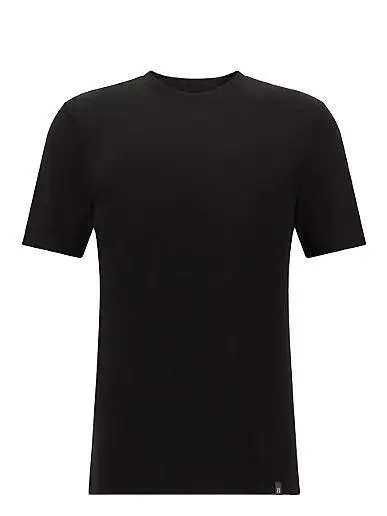 Boggi Milano Round-neck Short-sleeve Wool Blend T-shirt - Black