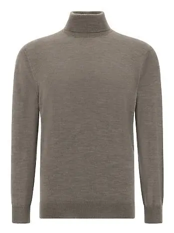 Boggi Milano Merino-wool Turtle-neck Jumper - Taupe