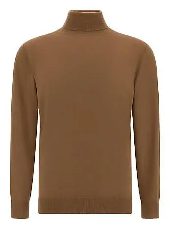 Boggi Milano Merino Wool Turtleneck Jumper - Hazelnut
