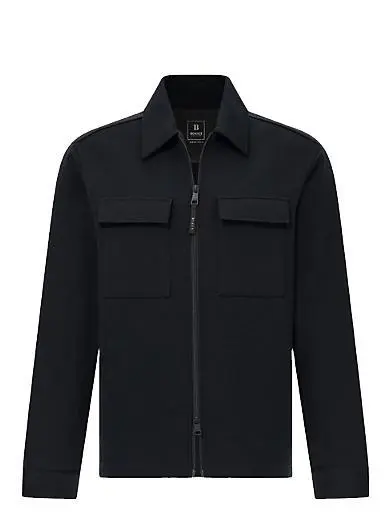 Boggi Milano Nexus Technical Wool Blend Shirt Jacket - Black