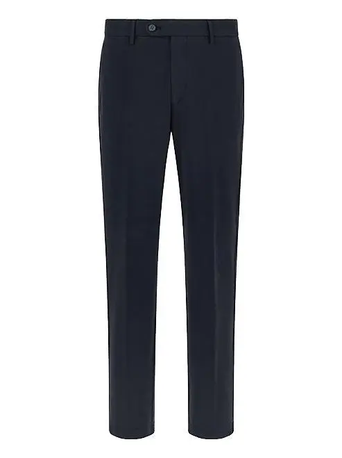 Boggi Milano Slim-fit Straight-leg Stretch-cotton Trousers - Navy Blue