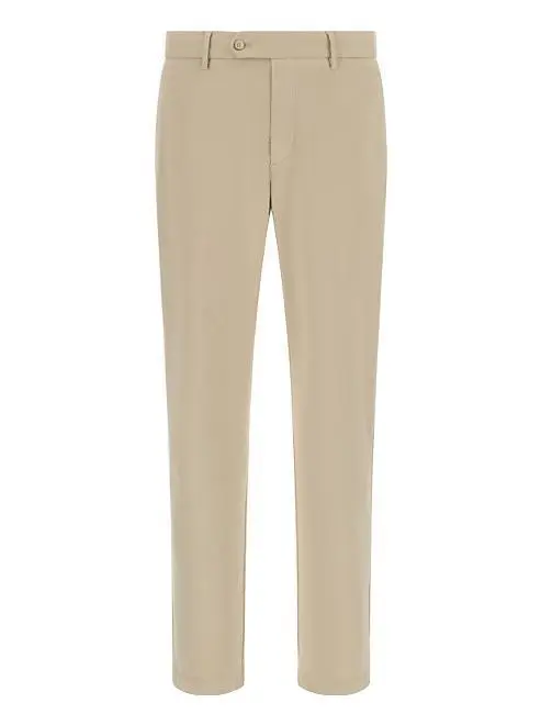 Boggi Milano Regular-fit Straight-leg Stretch Cotton Trousers - Beige