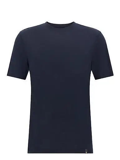 Boggi Milano Crewneck Wool-blend T-shirt - Navy Blue