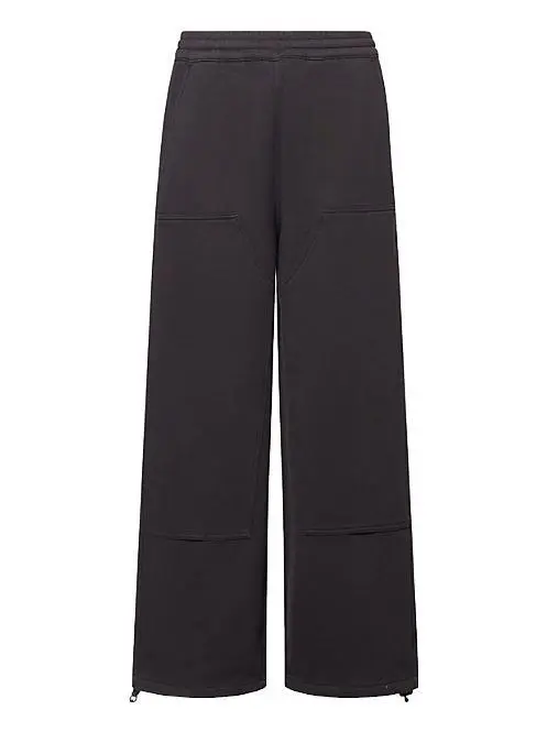 Carhartt Work In Progress Double Knee Wide-leg Cotton-blend Jogging Bottoms - Black