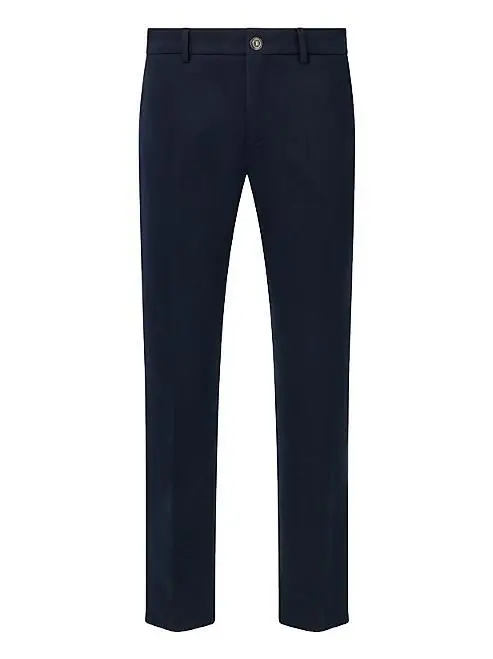 Boggi Milano Regular-fit Straight-leg Stretch-cotton Trousers - Navy Blue