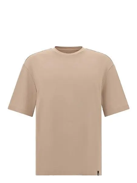 Boggi Milano Crewneck Pima-cotton T-shirt Xxl - Taupe