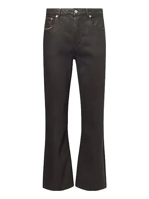COLE BUXTON Straight-leg Wax Coated Denim Jeans - Brown