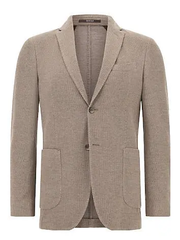 Boggi Milano Micro-texture Cotton-wool Blend Jersey Blazer - Taupe