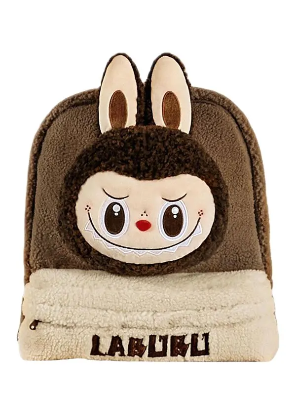 POP MART The Monsters Labubu Fleece Backpack - Brown