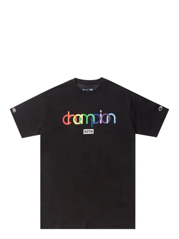 Kith X Champion Double Logo Tee - Black