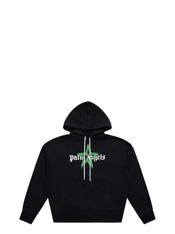 Palm Angels Star Sprayed Hoodie - Black