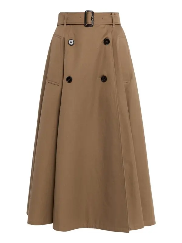 Burberry Belted Double-breasted Midi Trench Skirt - Clay Brown