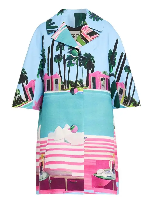 Libertine Poolside Graphic Print Coat - Multi Pattern
