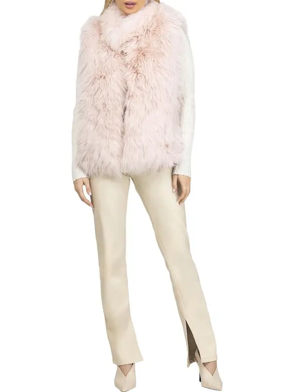 Gorski Lamb Shearling Vest - Pink