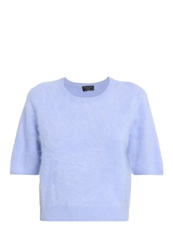 Rag & Bone Jada Cashmere Short-sleeve Sweater - Lblue