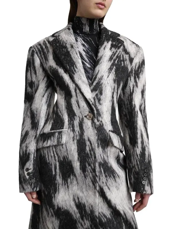 Givenchy Animal Cocoon Coat - Gray