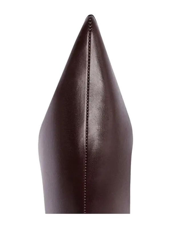 Schutz Mikki Mid Leather Ankle Boots - Dark Choco