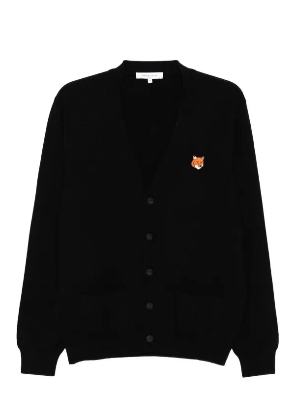 Maison Kitsuné Fox Head Wool Cardigan - Black
