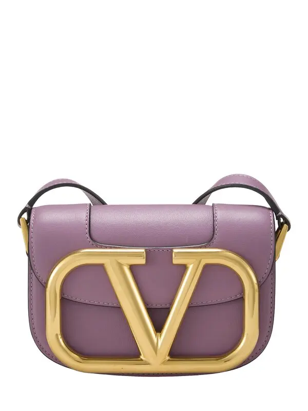 Valentino Garavani Calfskin Supervee Crossbody - Purple