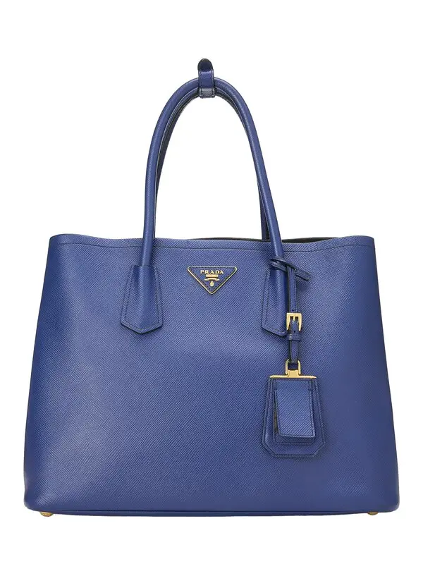 Prada Saffiano Double Bag - Blue