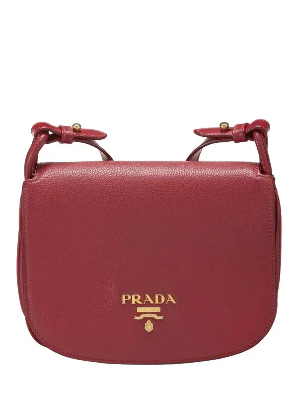 Prada Vitello Daino Flap Crossbody Bag - Red