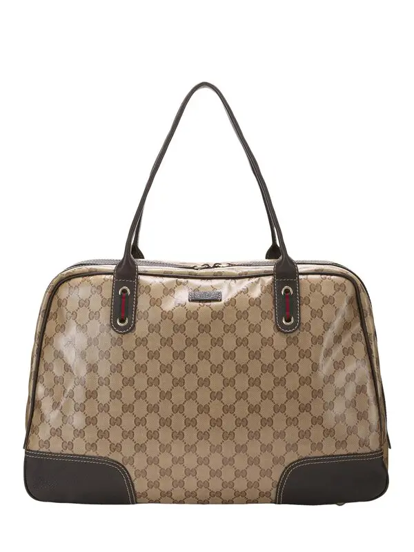 Gucci Gg Crystal Canvas Boston - Brown