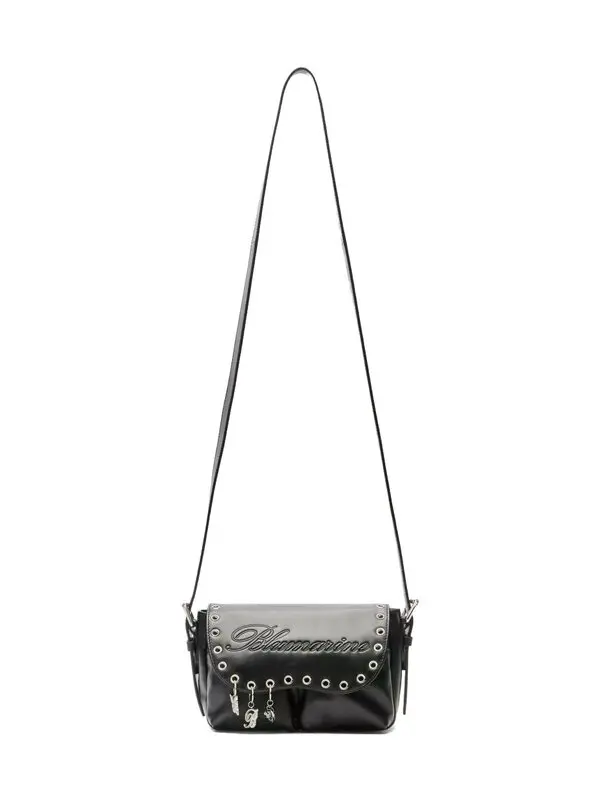 Blumarine Eyelet Butterfly-charm Shoulder Bag - Black
