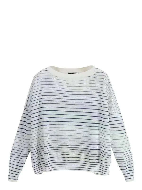 ROBERTO COLLINA Striped Long-sleeve T-shirt - White