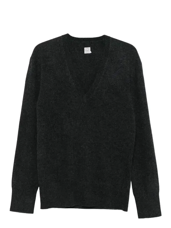 TOTEME V-neck Cashmere Sweater - Black