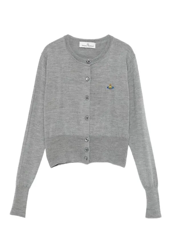 VIVIENNE WESTWOOD Bea Logo-embroidered Cardigan - Grey