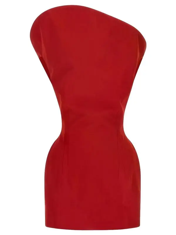 Magda Butrym Sculpted One-shoulder Mini Dress - Red