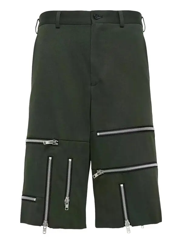 Comme Des Garçons Zip-detail Shorts - Green
